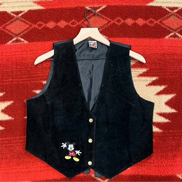 Disney | Jackets & Coats | Vintage Mickey Mouse Leather Vest Ml Disney ...